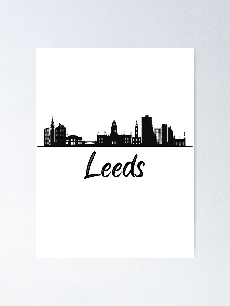 "Leeds England Skyline Silhouette" Poster for Sale by NinjaSeaUrchin ...