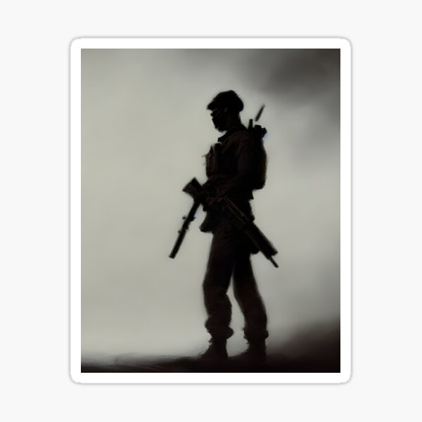 "Lone Soldier Silhouette " Sticker for Sale by winterswinner | Redbubble