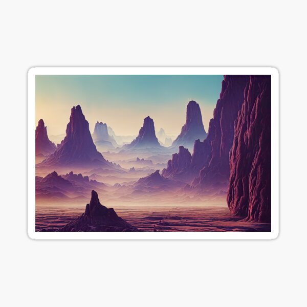 "Alien planet fantasy landscape" Sticker for Sale by mrlongfield ...