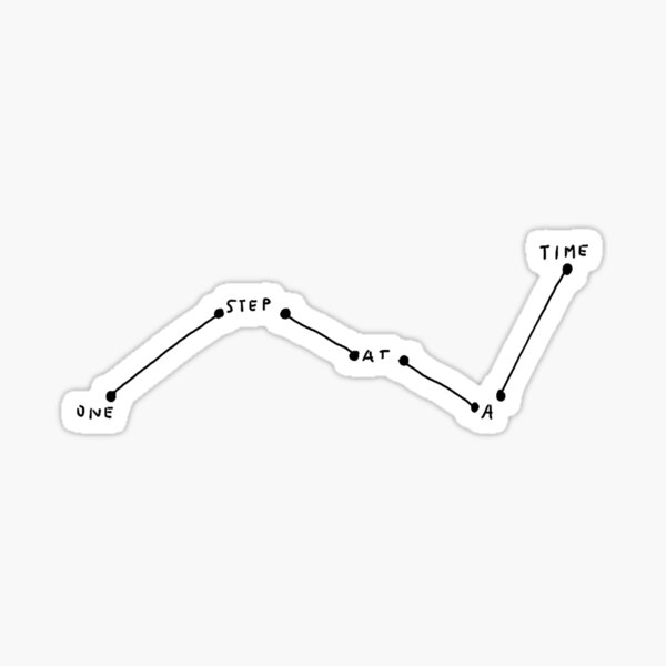 "ONE STEP AT A TIME / Cool and Motivational quotes black" Sticker for ...