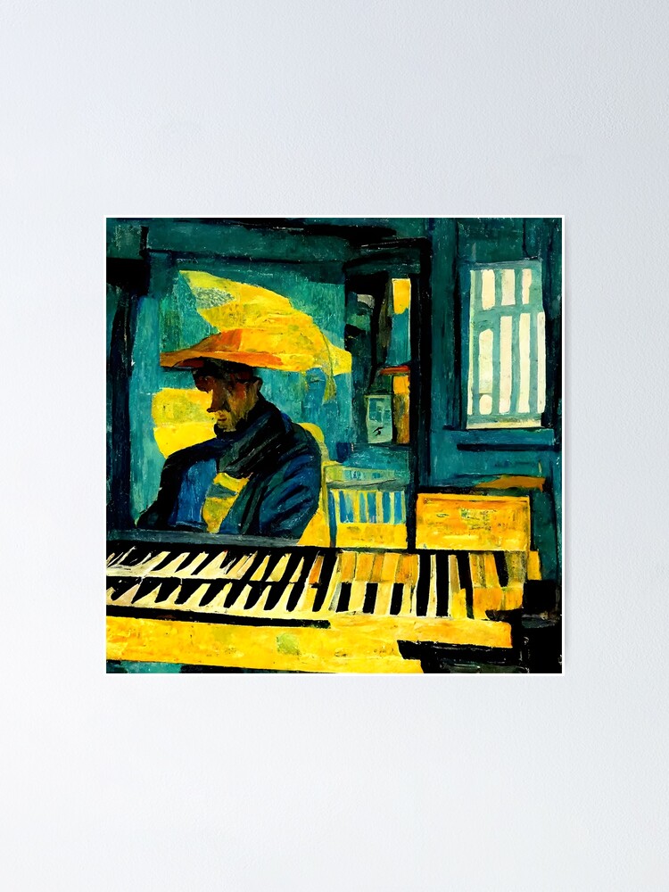 "Vincent Van Gogh plays the Piano" Poster for Sale by AIntelligentArt ...