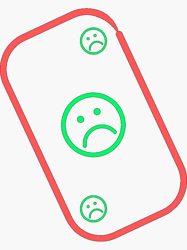 "neon sad face cards" Sticker for Sale by hochi1188 | Redbubble