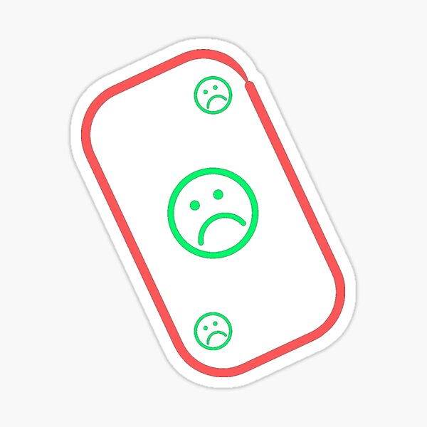 "neon sad face cards" Sticker for Sale by hochi1188 | Redbubble