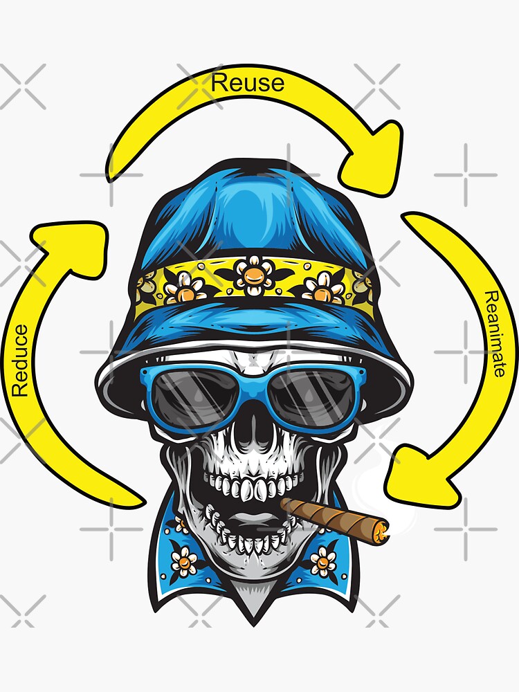 "Reduce Reuse Reanimate" Sticker for Sale by doubli | Redbubble
