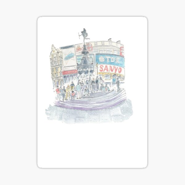 "Piccadilly Circus, London" Sticker for Sale by AliceDaisy | Redbubble