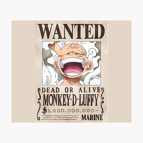 "One Piece Monkey D Luffy Gear 5 Wanted Poster , One Piece Nika Sun God ...