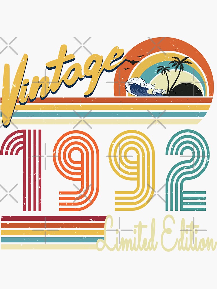 "Vintage 1992 Limited Edition" Sticker for Sale by coolstoner | Redbubble