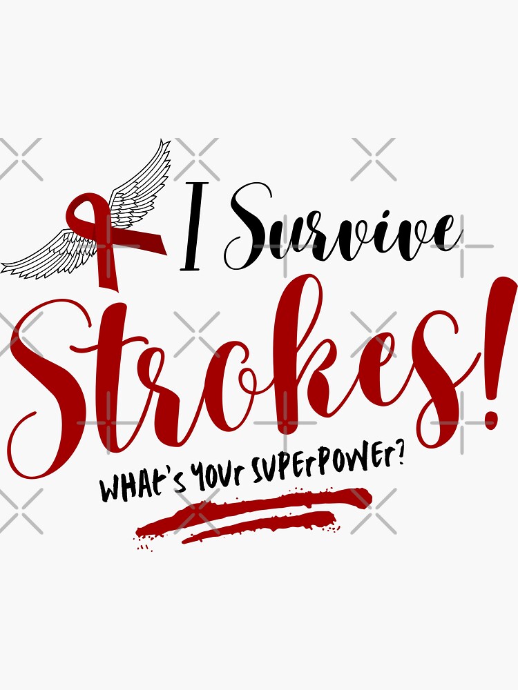 "Stroke Survivor Red Ribbon Stroke Awareness" Sticker for Sale by ...