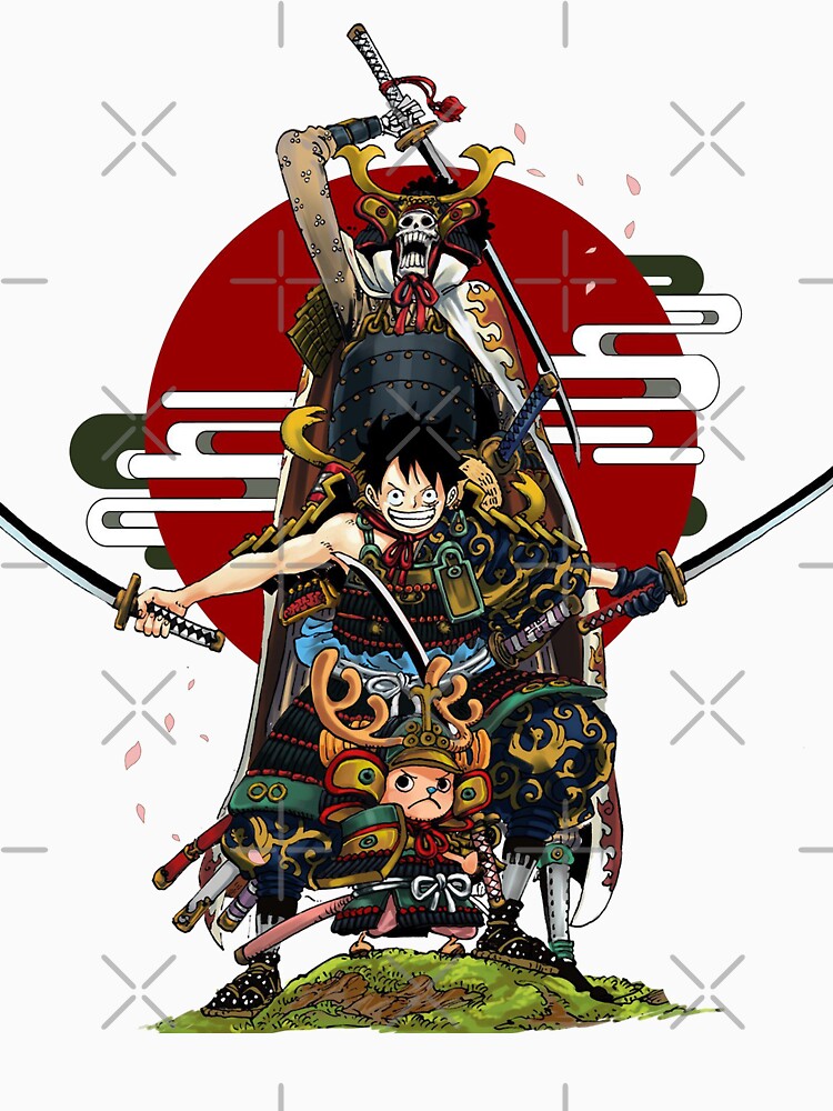 "One Piece Luffy Brook Chopper Wano , One Piece" Essential T-Shirt by ...