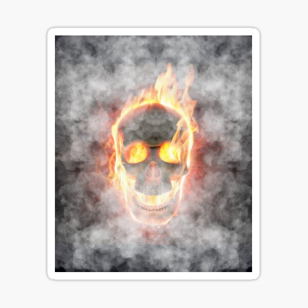 "Flaming Skull" Sticker for Sale by DRJProds-Merch | Redbubble