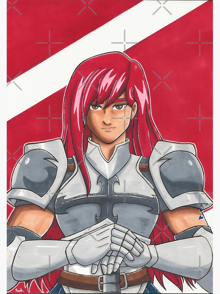 "Fairy Tail - Erza Portrait (Armor Woman)" Sticker for Sale by Harley ...