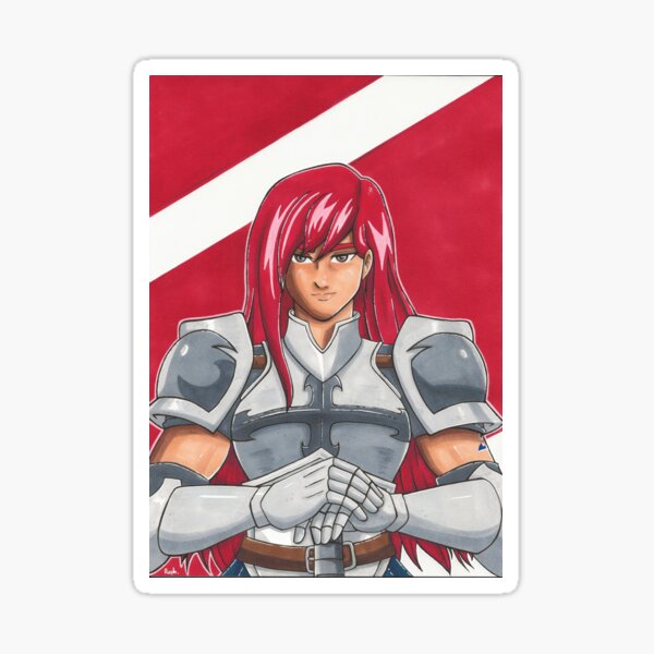 "Fairy Tail - Erza Portrait (Armor Woman)" Sticker for Sale by Harley ...