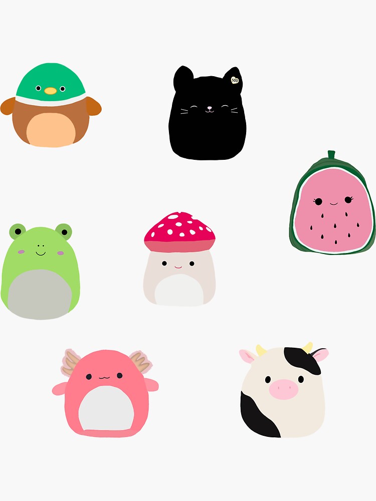 "Squishmallow Sticker Pack" Sticker for Sale by elle-dee-art | Redbubble