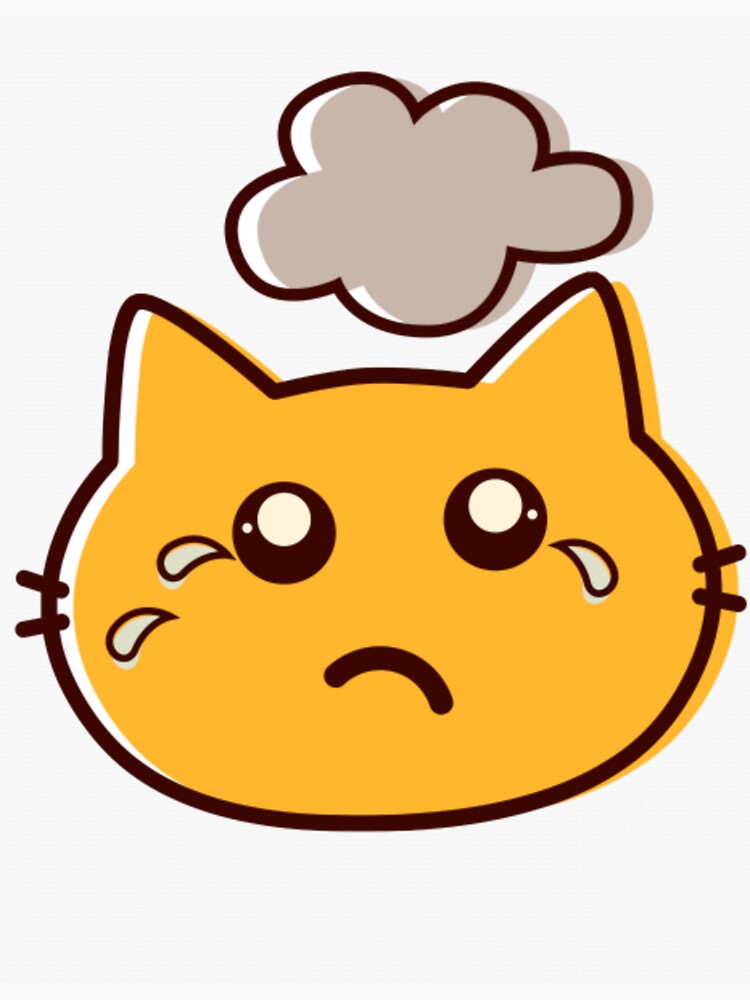 "Cute Kitten Crying, Animals style" Sticker for Sale by Dven-Clothes ...