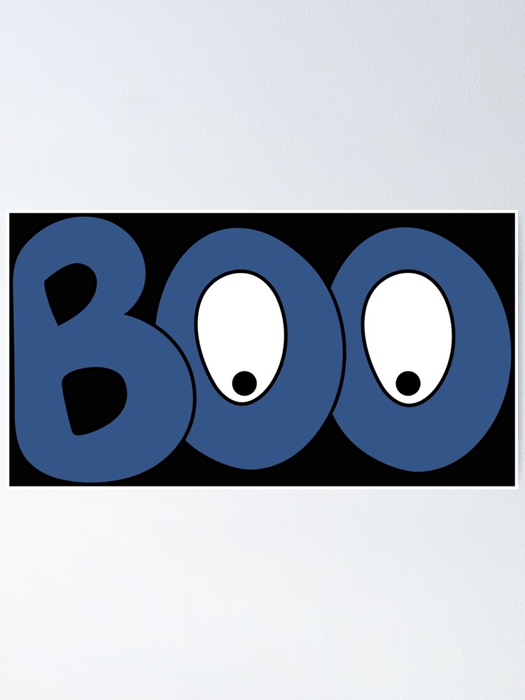 Póster «BOO texto arte dibujos animados ojos azul burbuja letras» de ...