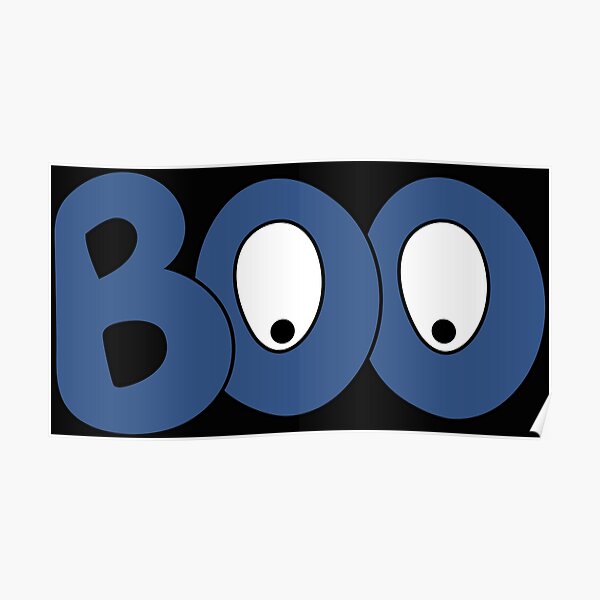 Póster «BOO texto arte dibujos animados ojos azul burbuja letras» de ...