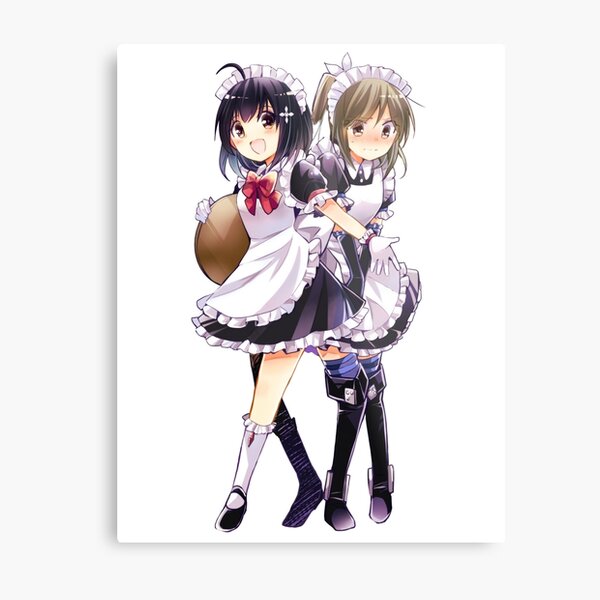 "Maple and Sally Wearing Maid Outfit Maid Dress Blushing Embarassed ...