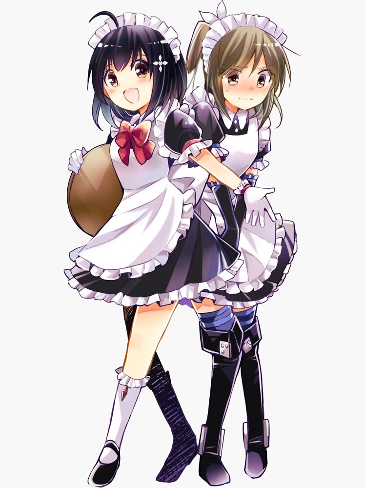 "Maple and Sally Wearing Maid Outfit Maid Dress Blushing Embarassed ...