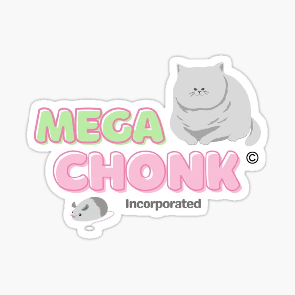 "Mega Chonk Inc. Fat Cat Graphic Logo" Sticker for Sale by ...