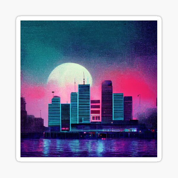 "Vaporwave City Nightlife" Sticker for Sale by Seanium | Redbubble