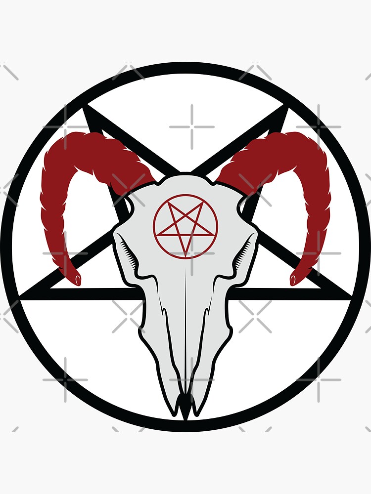 "Heretic Goat Ram Heathen Satanic Pagan Wiccan Skull" Sticker for Sale ...