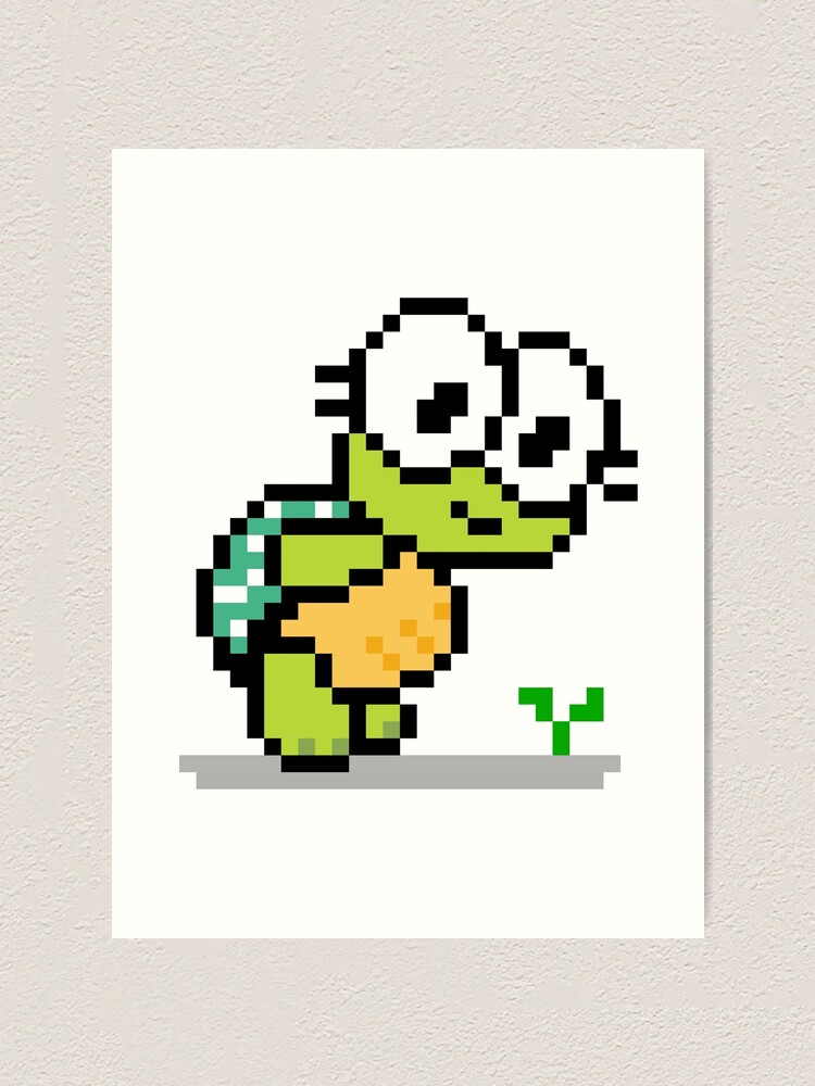 "8 bit Pixel turtle saw a plant. Animal pixels" Art Print for Sale by ...
