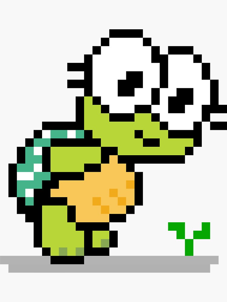 "8 bit Pixel turtle saw a plant. Animal pixels" Sticker for Sale by ...