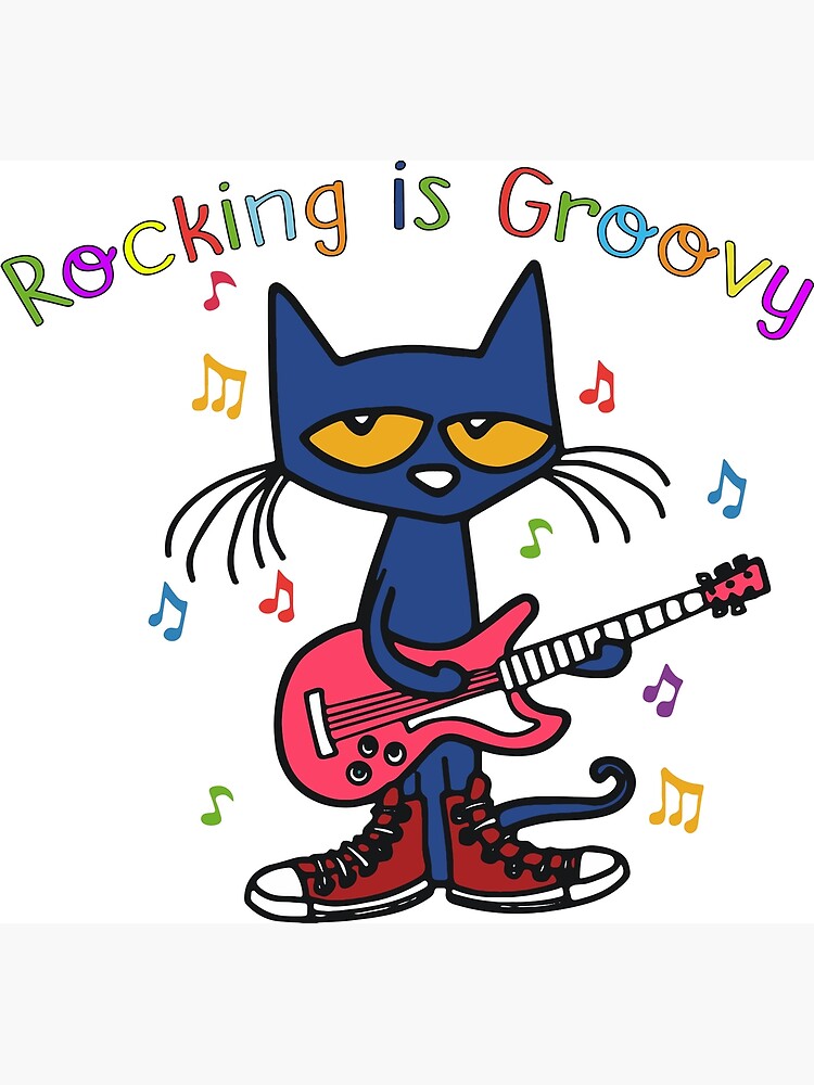 "Pete the cat rocking in red shoes and pink guitar" Poster by ...