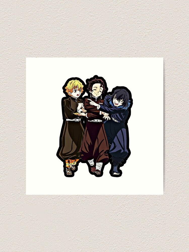 "Zenitsu, Tanjiro, & Inosuke ~ Demon Slayer" Art Print for Sale by lotr ...