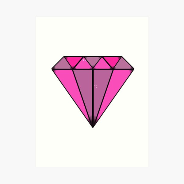 "Neon Pink Diamond - Traditional Tattoo Style" Art Print for Sale by ...