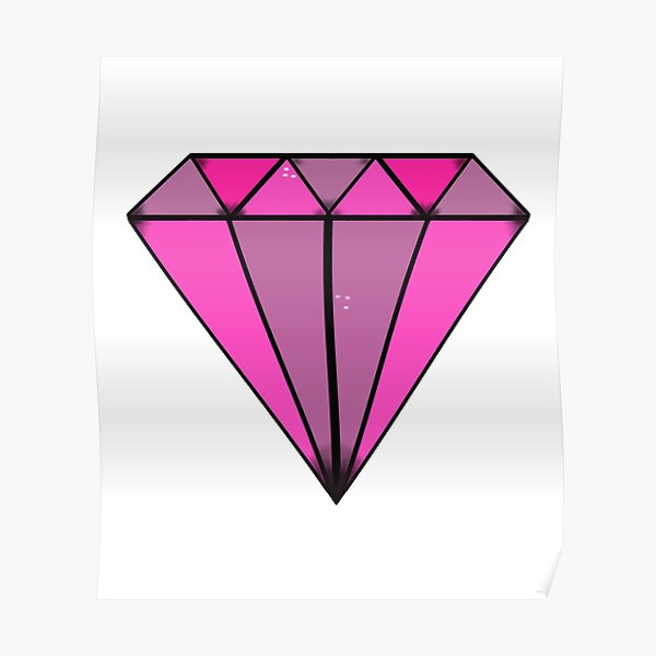 "Neon Pink Diamond - Traditional Tattoo Style" Poster for Sale by ...