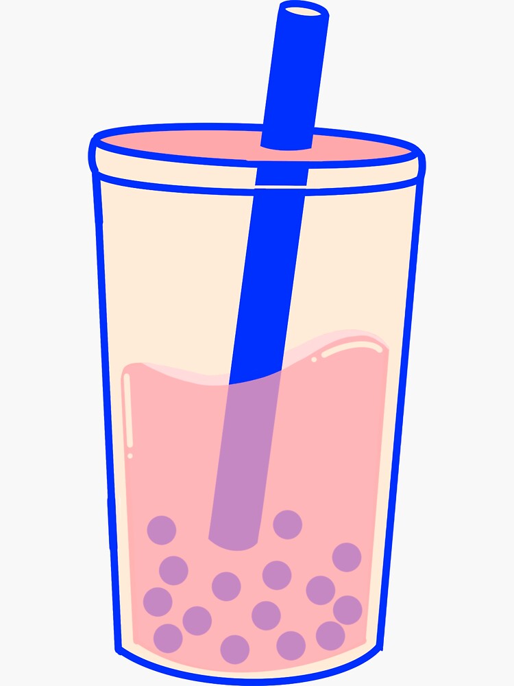 "It’s pink boba - pink and blue boba" Sticker for Sale by Echochi ...