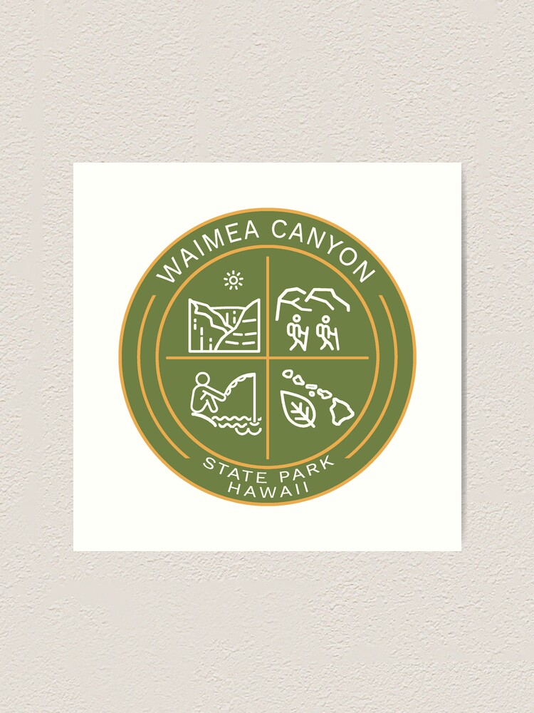 "Waimea Canyon State Park Hawaii Heraldic Logo" Art Print for Sale by ...