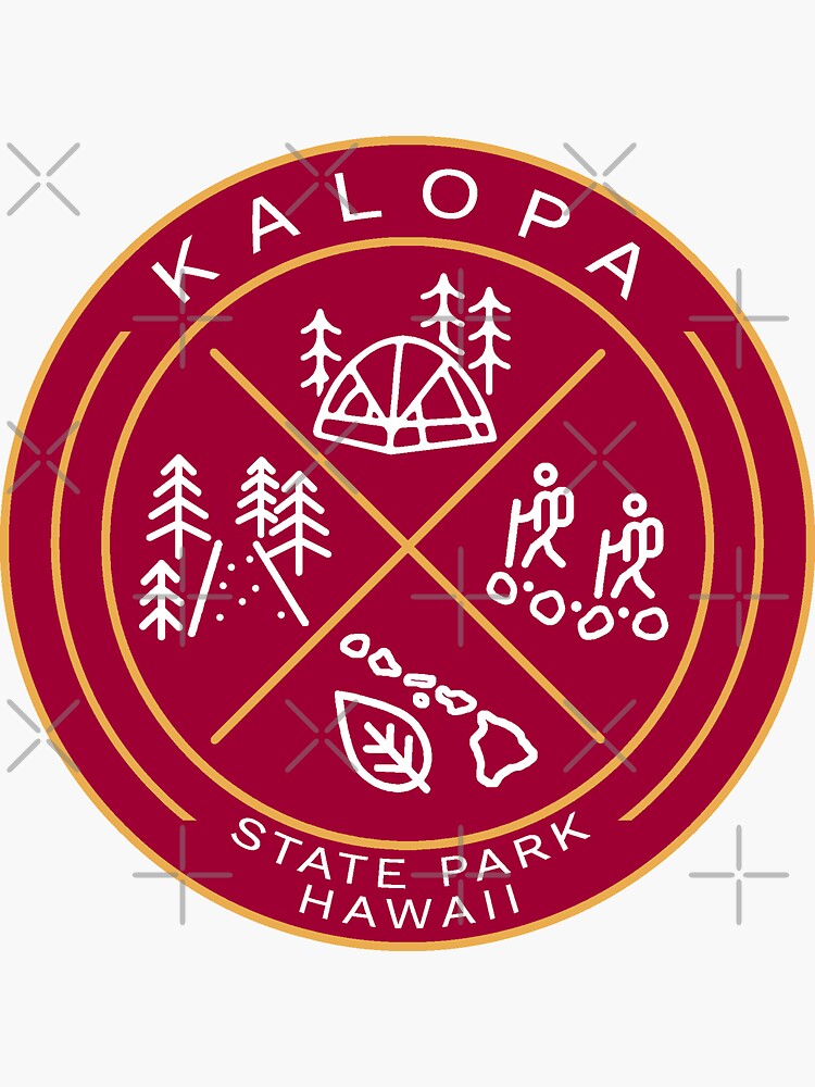 "Kalopa State Park Hawaii Heraldic Logo" Sticker for Sale by VanyaKar ...