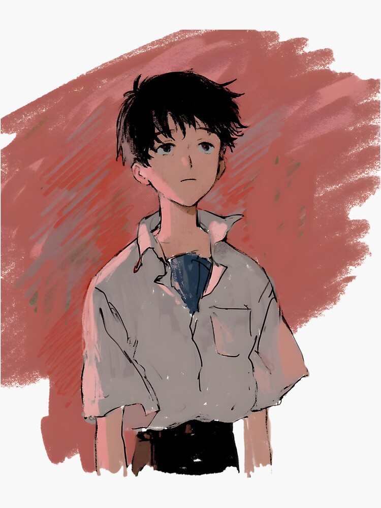 "shinji art" Sticker for Sale by SusannBode | Redbubble