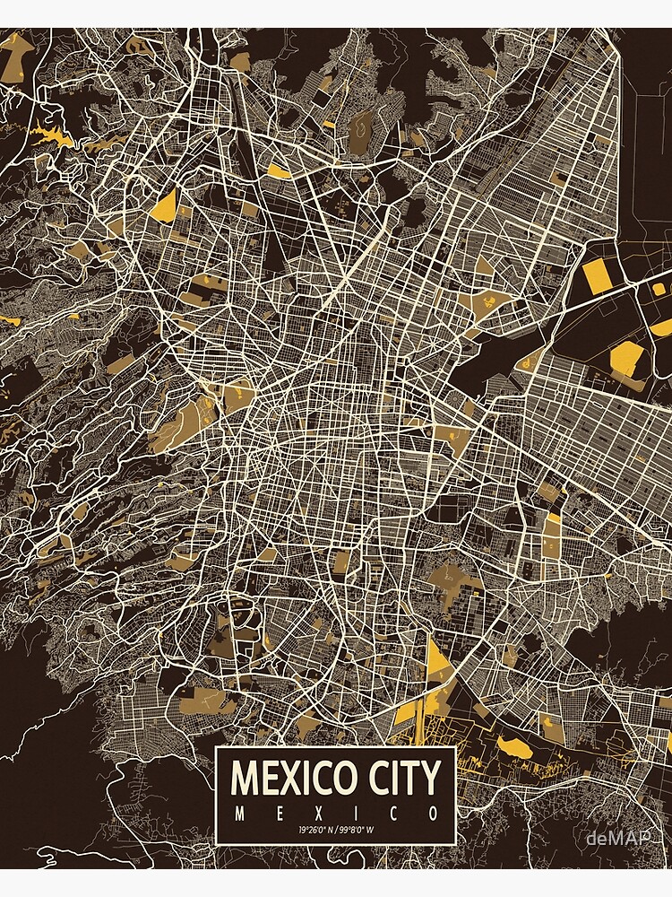 "Mexico City Map - Pastel" Poster for Sale by deMAP | Redbubble