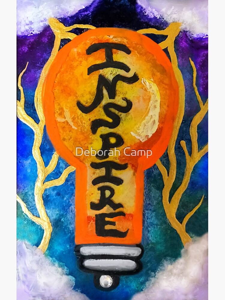 "Inspire Light Bulb Idea Brainstorm " Sticker for Sale by DeborahCamp ...