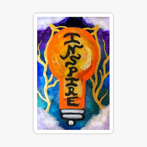 "Inspire Light Bulb Idea Brainstorm " Sticker for Sale by DeborahCamp ...