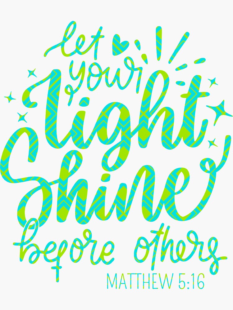 "Let Your Light Shine Before Others: Green and Gold Plaid" Sticker for ...