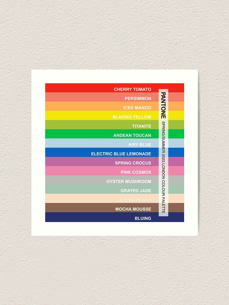 "London Fashion Week Colour Palette, Spring/Summer 2023 (all 15 colors ...