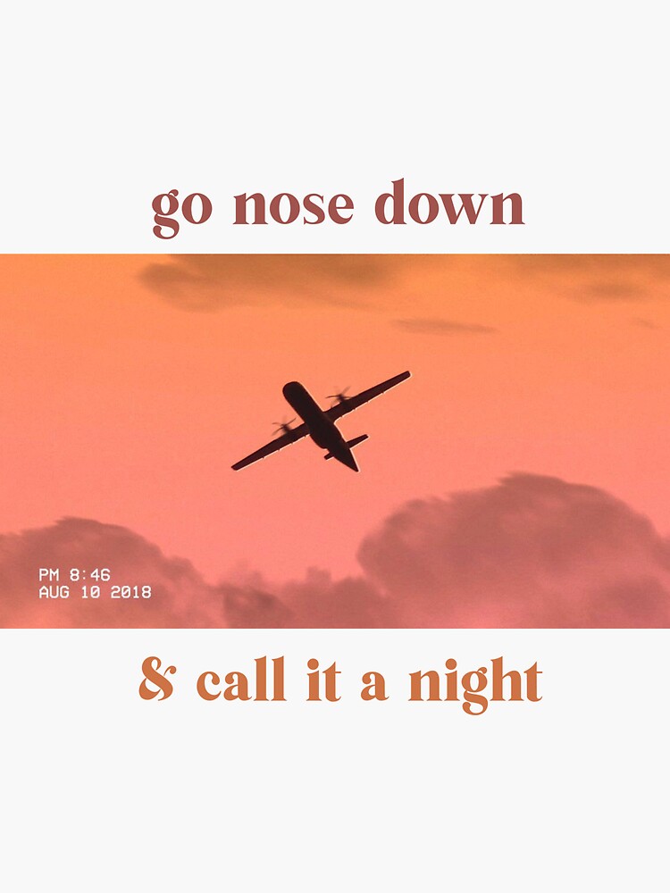 "Sky King - nose down and call it a night" Sticker for Sale by alyssa31132 | Redbubble