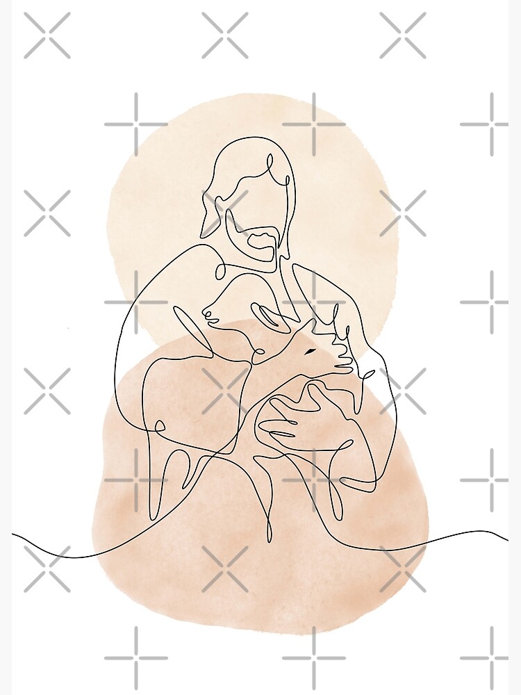 "One continuous one drawn line art doodle of a spiritual Jesus Christ ...