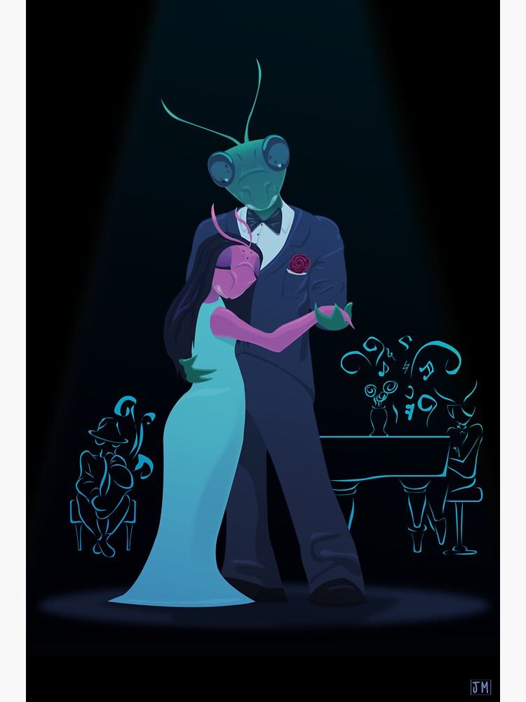 "Romantic Mantis" Sticker for Sale by Mejia1989 | Redbubble