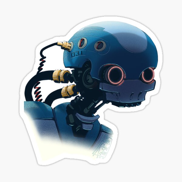 "Robot Head 031" Sticker for Sale by jimrow | Redbubble