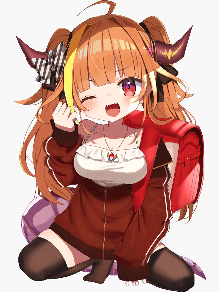 Pegatina «Chibi Loli Coco con mochila roja | hololiveJP 4ta generación ...