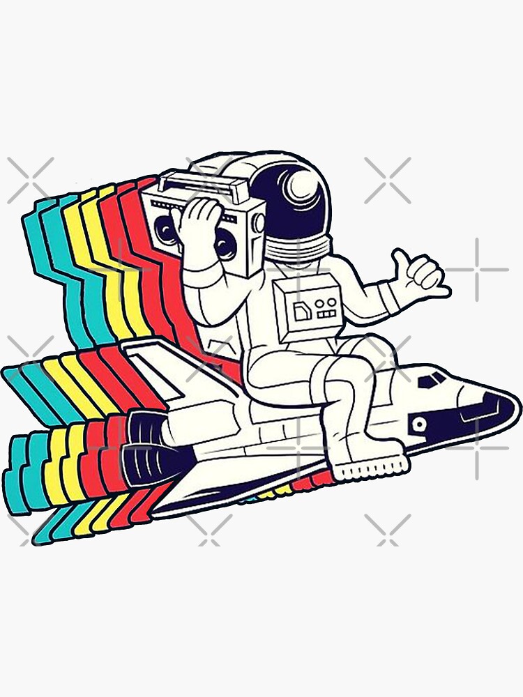 "Spaceman Boombox" Sticker for Sale by Jacobburrito | Redbubble