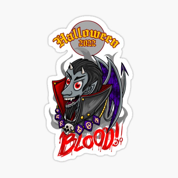"Blood!" Sticker for Sale by Migiteart | Redbubble