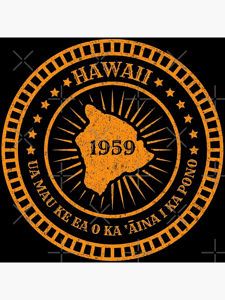 "Hawaii State Map Slogan Flag - Motto Aloha State" Poster for Sale by ...