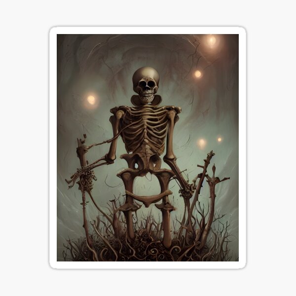 "Happy Skeleton " Sticker for Sale by winterswinner | Redbubble