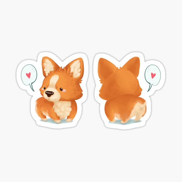 "Corgi" Sticker for Sale by fishooe | Redbubble
